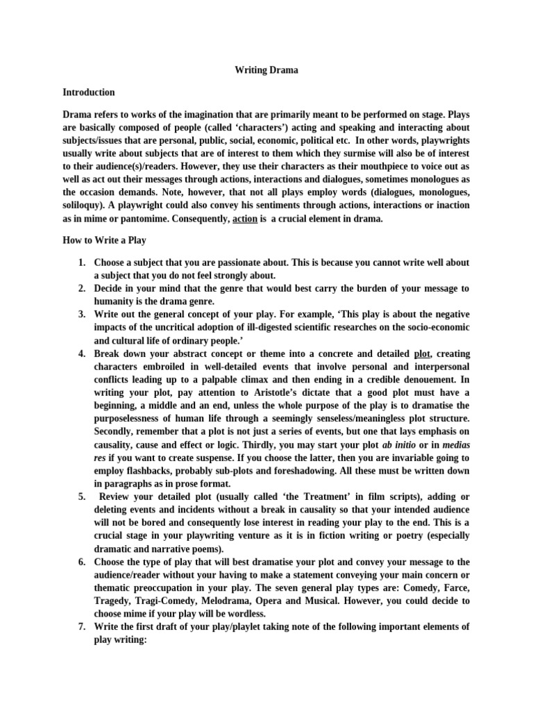 Writing Drama | PDF