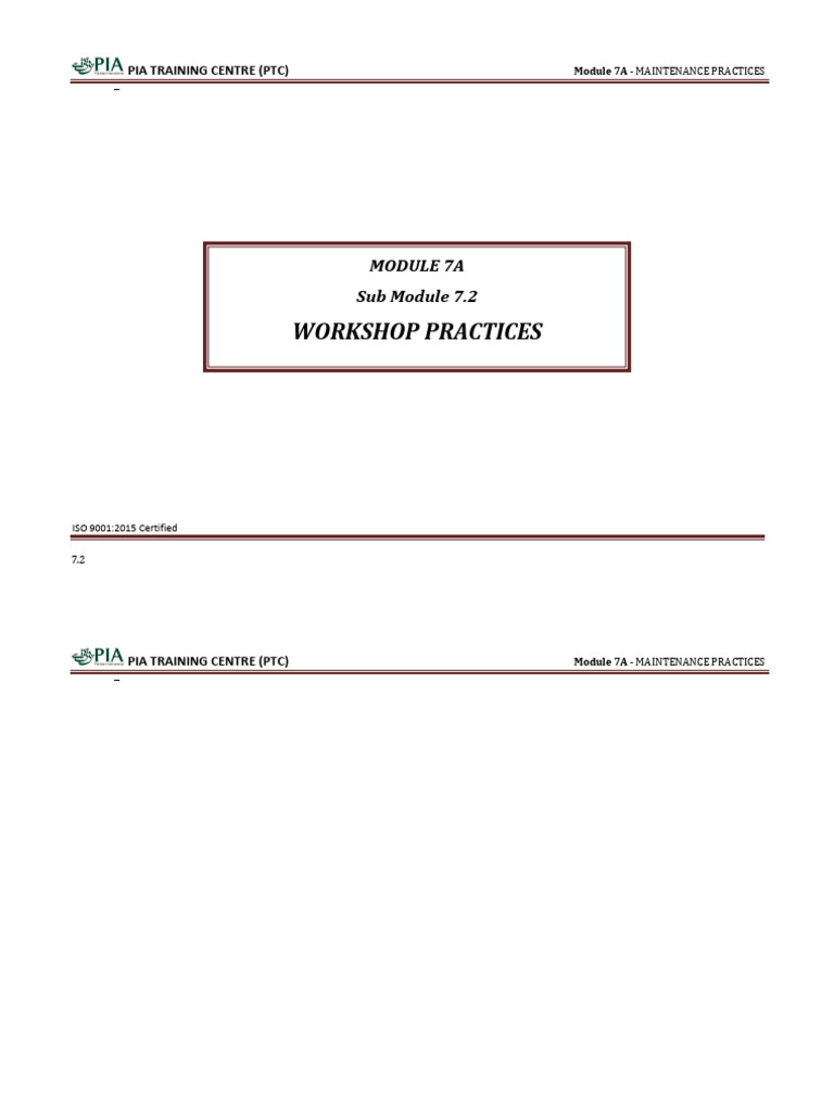 Module 7 (Maintenance Practices) Sub Module 7.2 | PDF