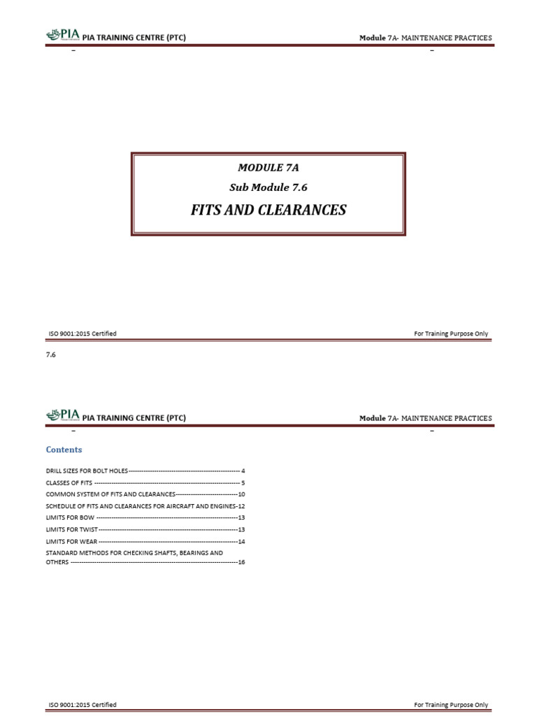 Module 7 (Maintenance Practices) Sub Module 7.6 | PDF