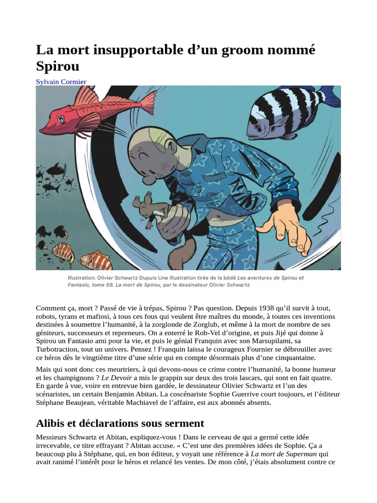 La Mort de Spirou | PDF