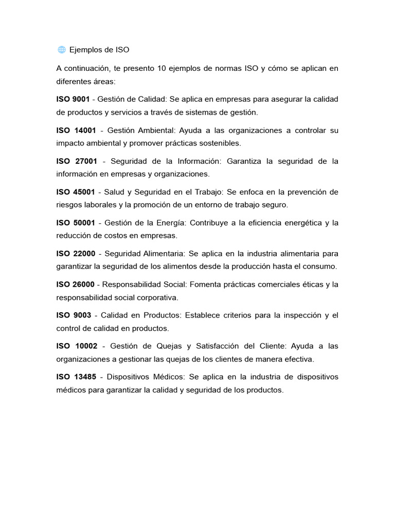 ejemplos de iso | PDF