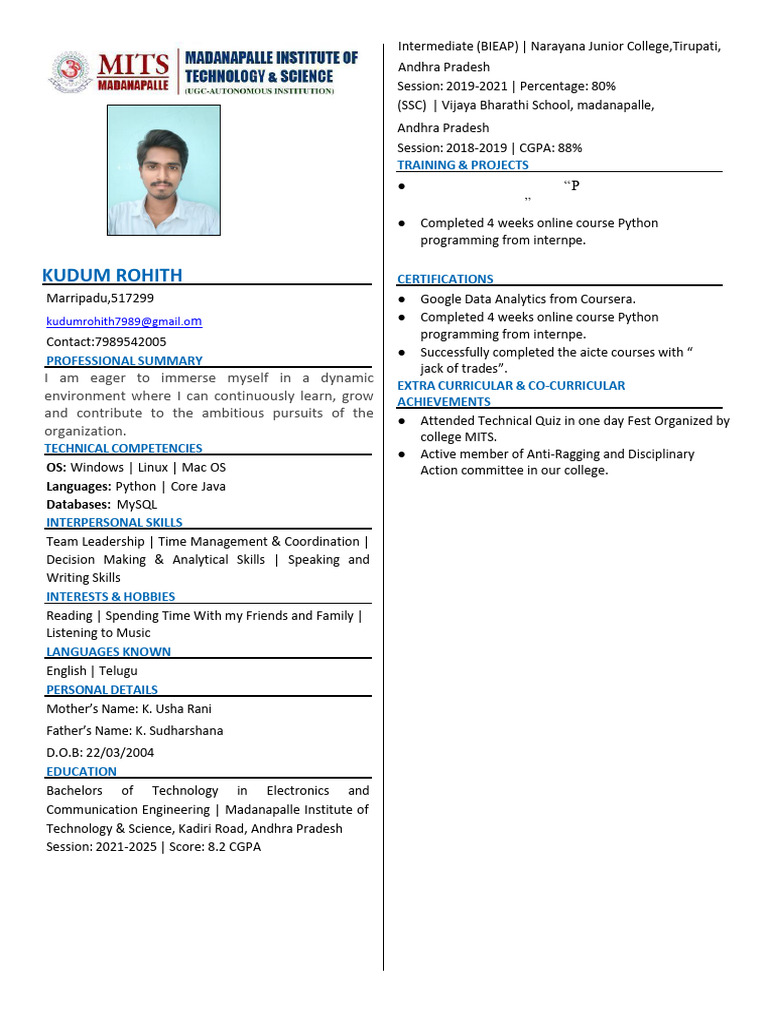 KUDUM ROHITH.3docx | PDF