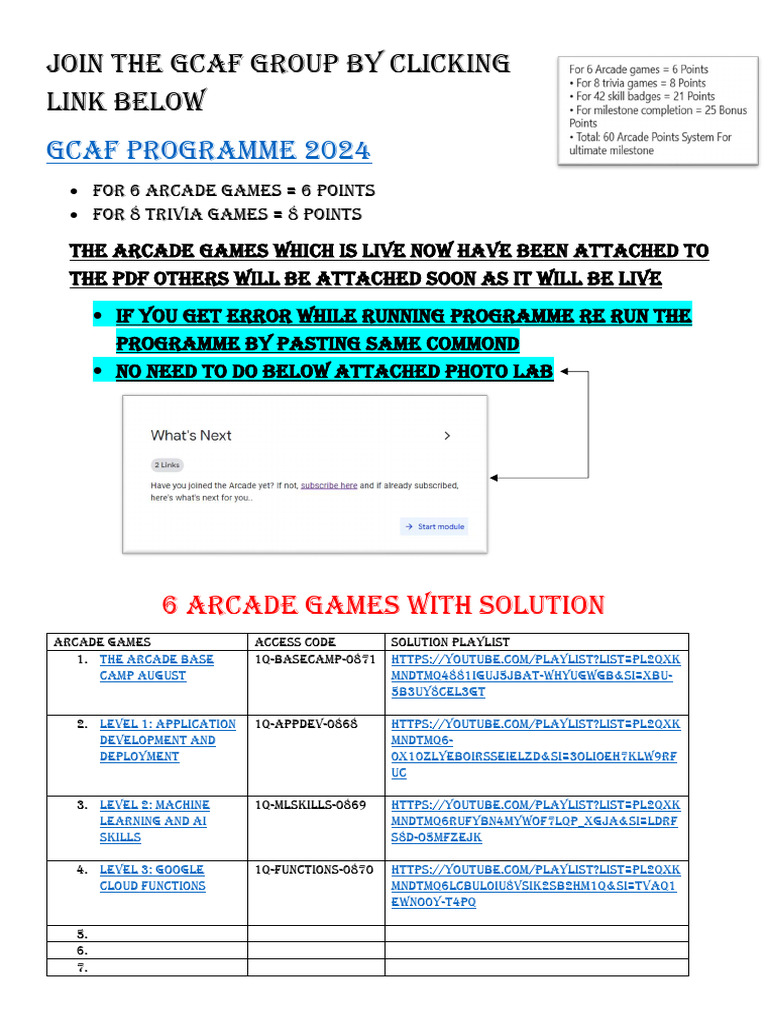 Arcade & Trivia Games | PDF