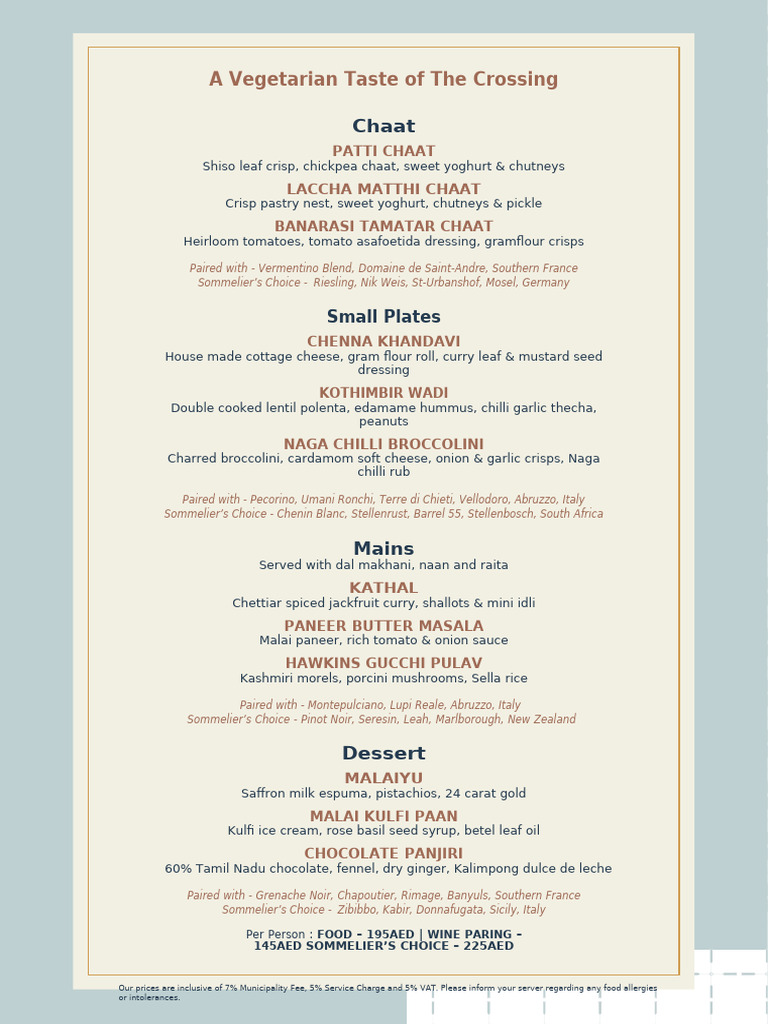 Veg Tasting Menu | PDF
