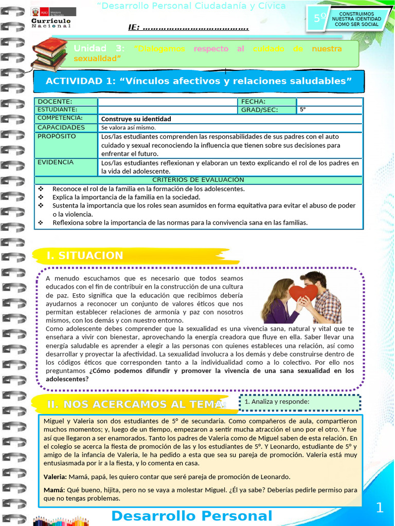 5° DPCC - Actv.01-Unid.3 2023 | PDF
