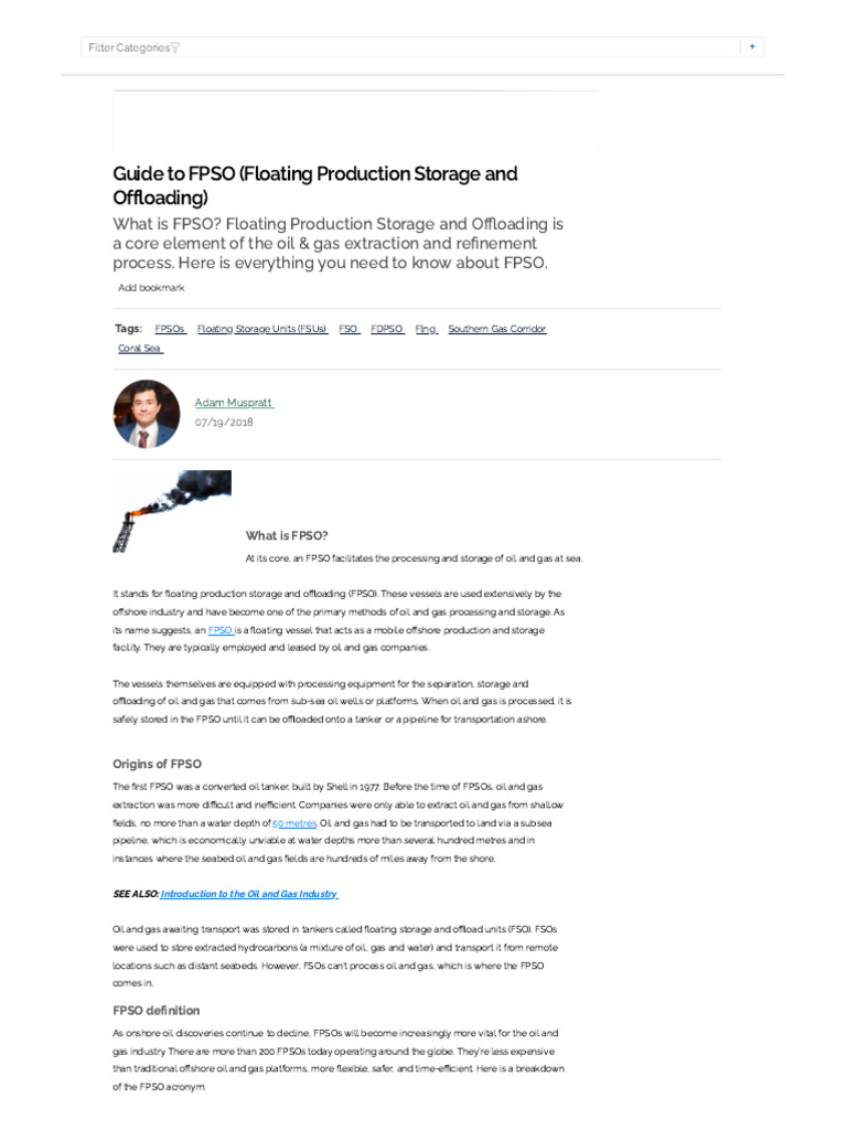 Guide To FPSO (Floating Production Storage and Offloading) - Oil & Gas IQ | PDF | Natural Gas ...