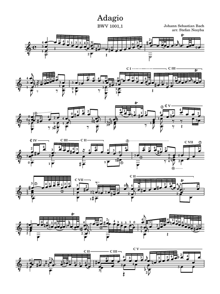 Sonata 1 violí-ADAGIO (Guitarra) | PDF