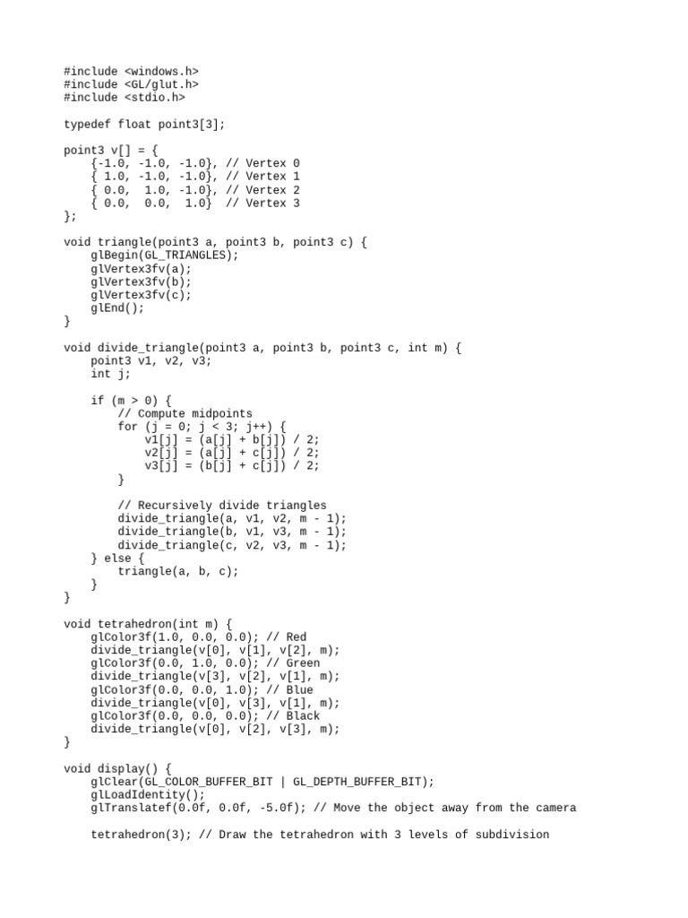 Prog3 3d Geometric Operations | PDF