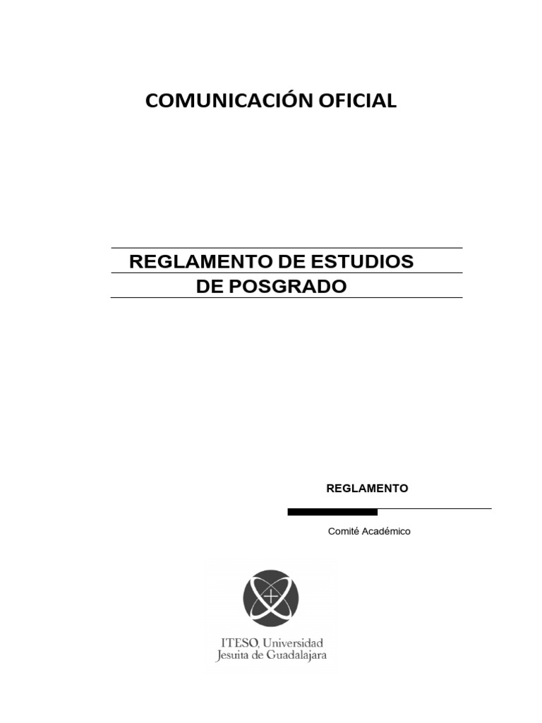 Reglamento de Estudios de Posgrado | PDF