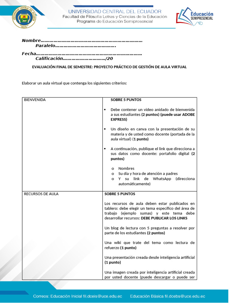 Evaluacion Final MSC Priscila Espinoza | PDF