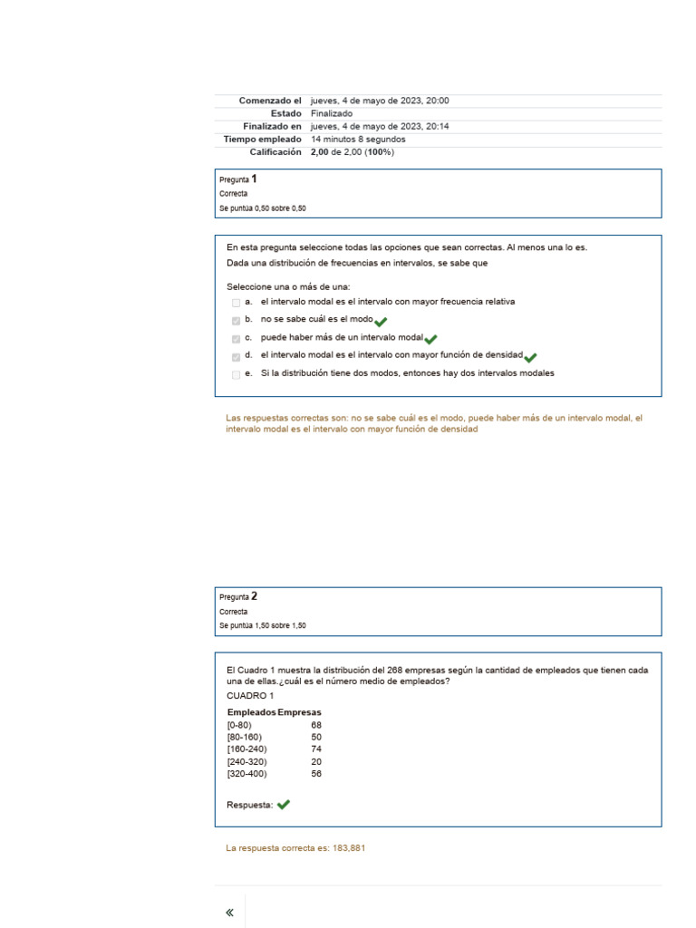 Segundo Control de Lectura Estadistica Laboral RRLL | PDF