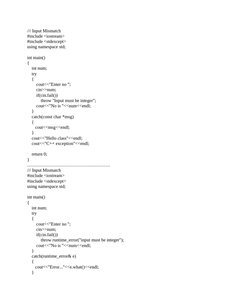 Best C++ Build in - Userdefine Exception | PDF | Namespace | Computer ...