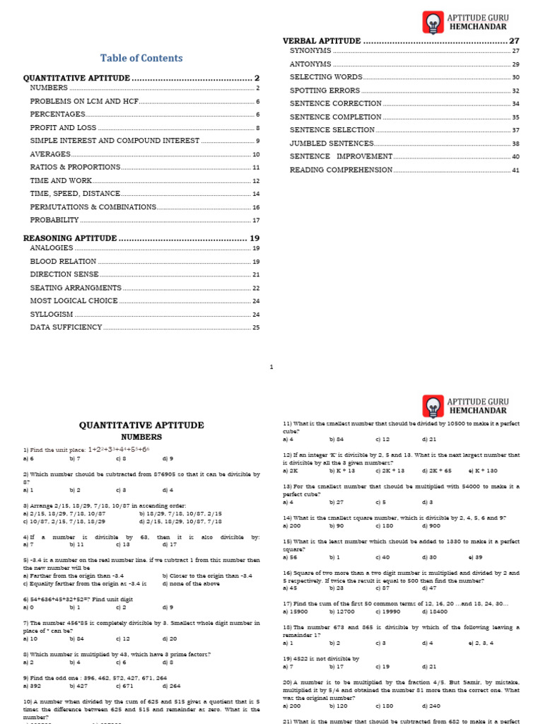 FINAL Level AMCAT Material - Students | PDF