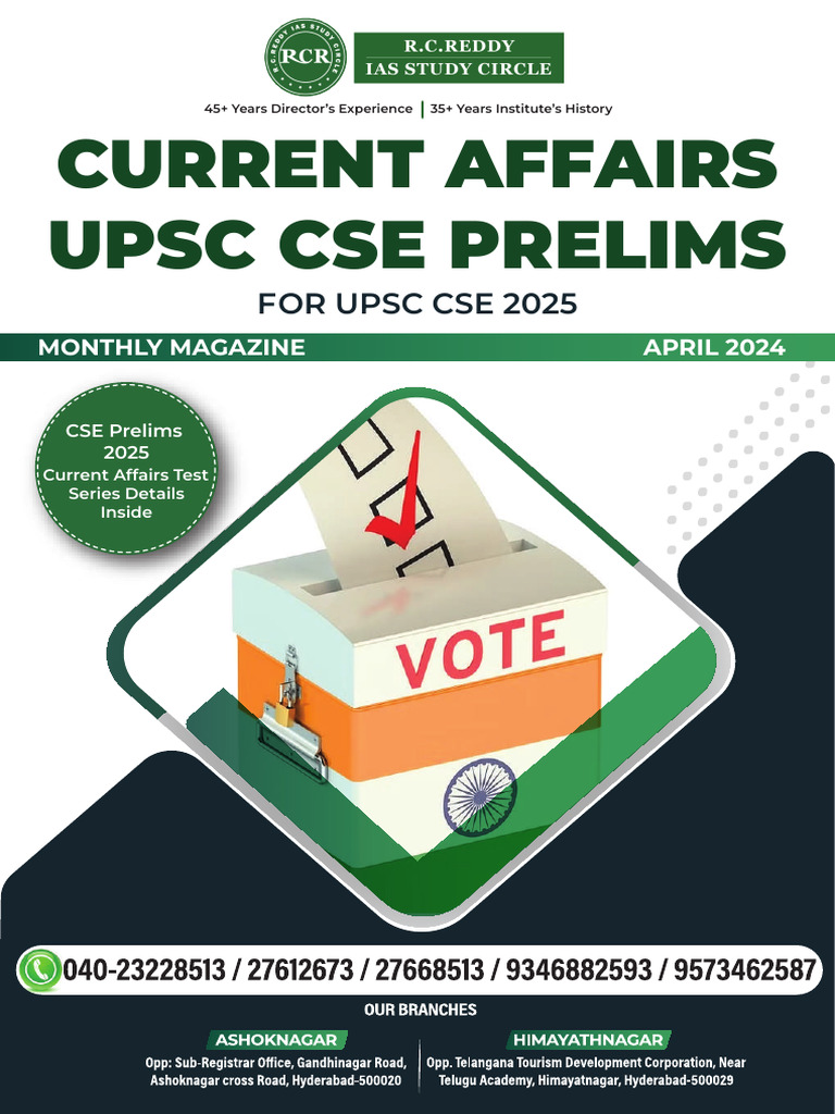 Current Affairs Upsc Cse Prelims-2025 April 2024 | PDF Current Affairs Upsc Cse Prelims-2025 April 2024 | PDF