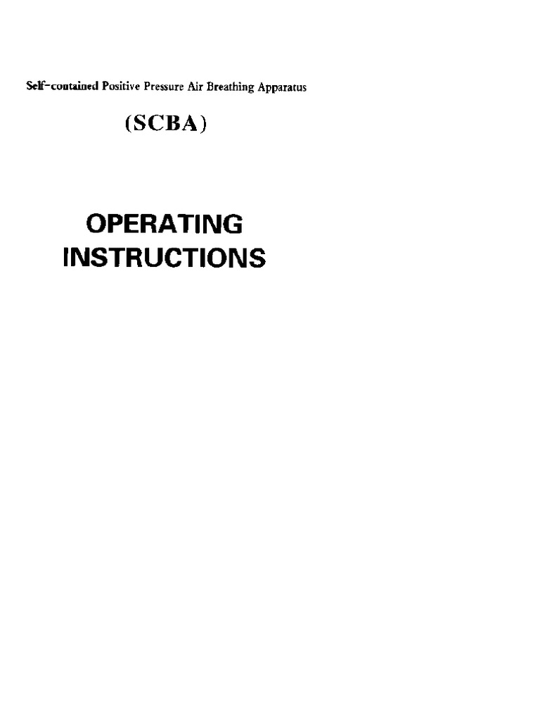 SCBA Operatio Ninstruction | PDF