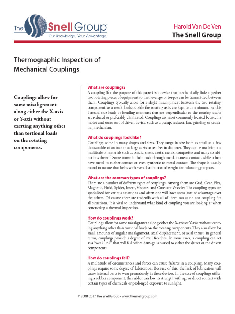 Thermographic Inspection of Mechanical Couplings | PDF