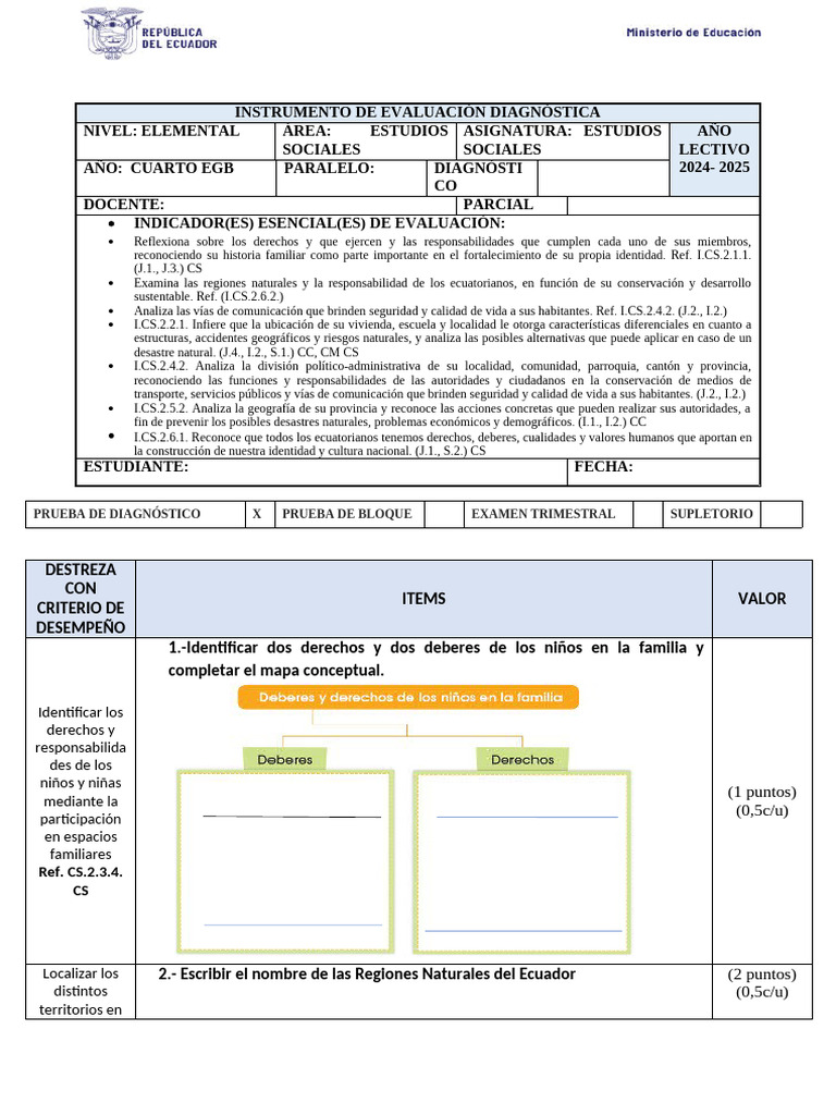 4to Eess Evaluación Diagnóstica 2024... | PDF