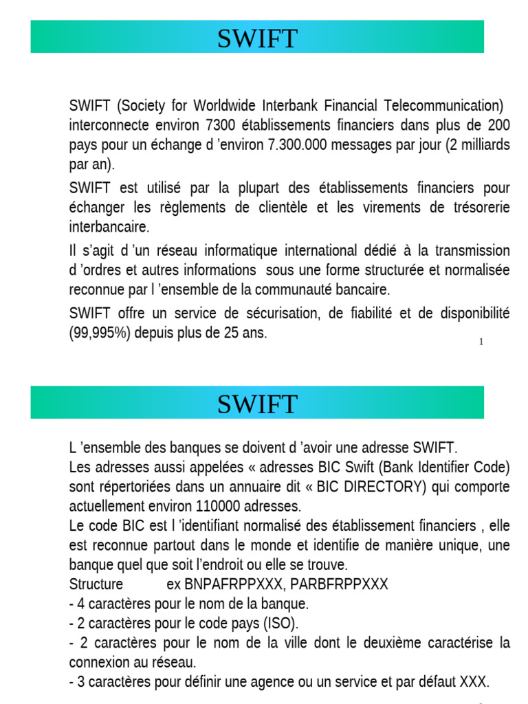 Formation Swift-mT103 | PDF