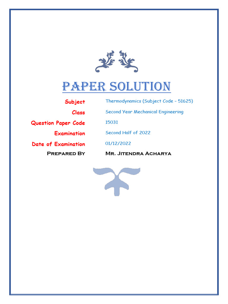Paper Solution - TD Dec 2022 | PDF