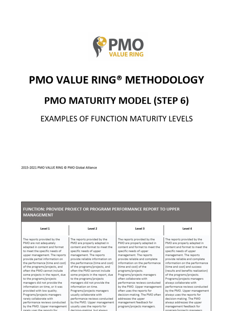 PMO Maturity Model Examples - PMOVR | PDF