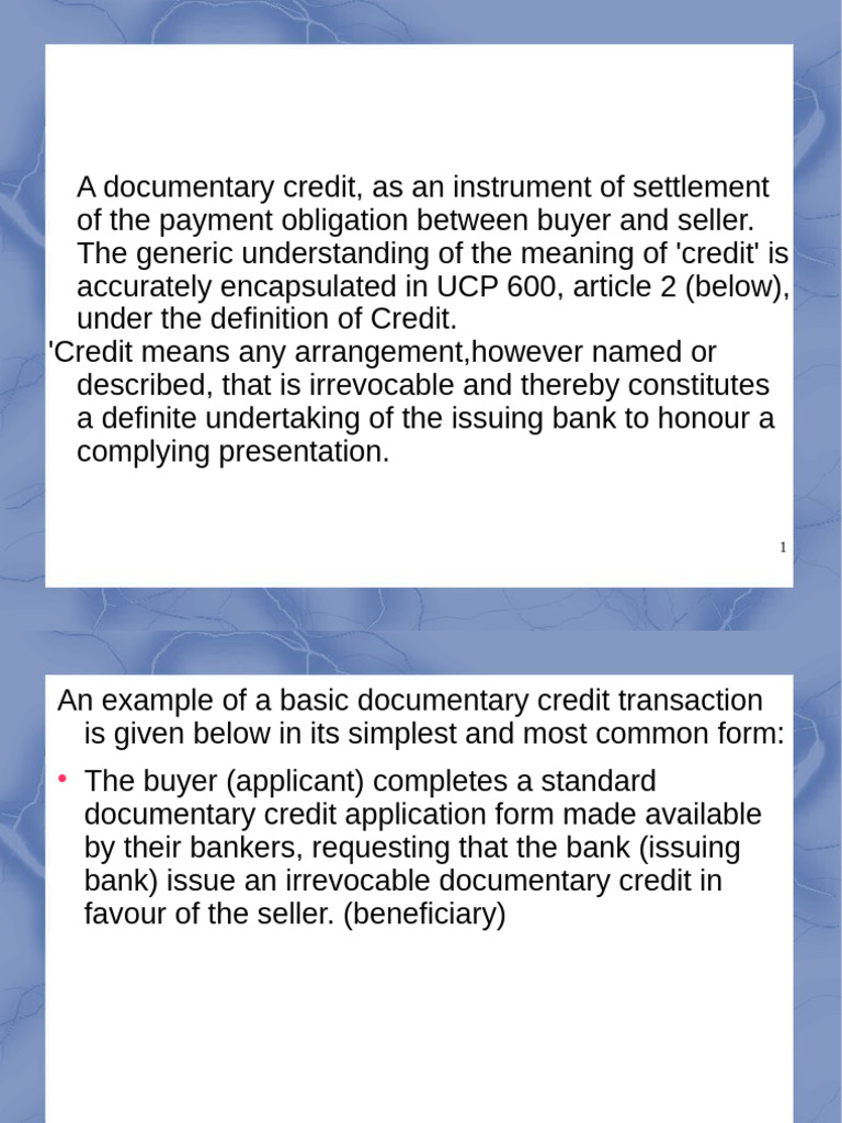Documentary Credits and Types | PDF