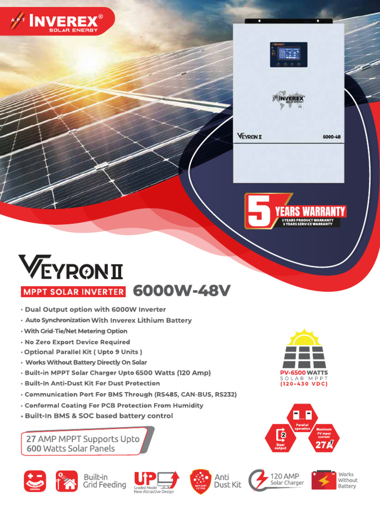 Inverex Veyron II 6kw MPPT Solar Inverters | PDF