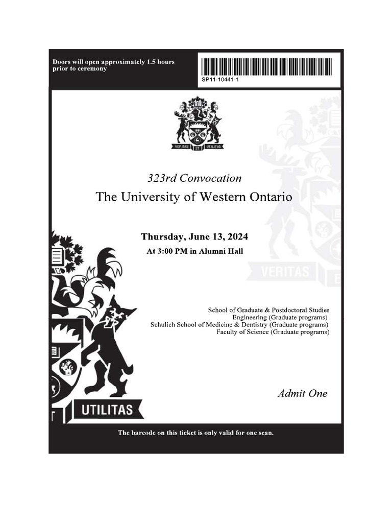 Convocation Guest Tickets | PDF