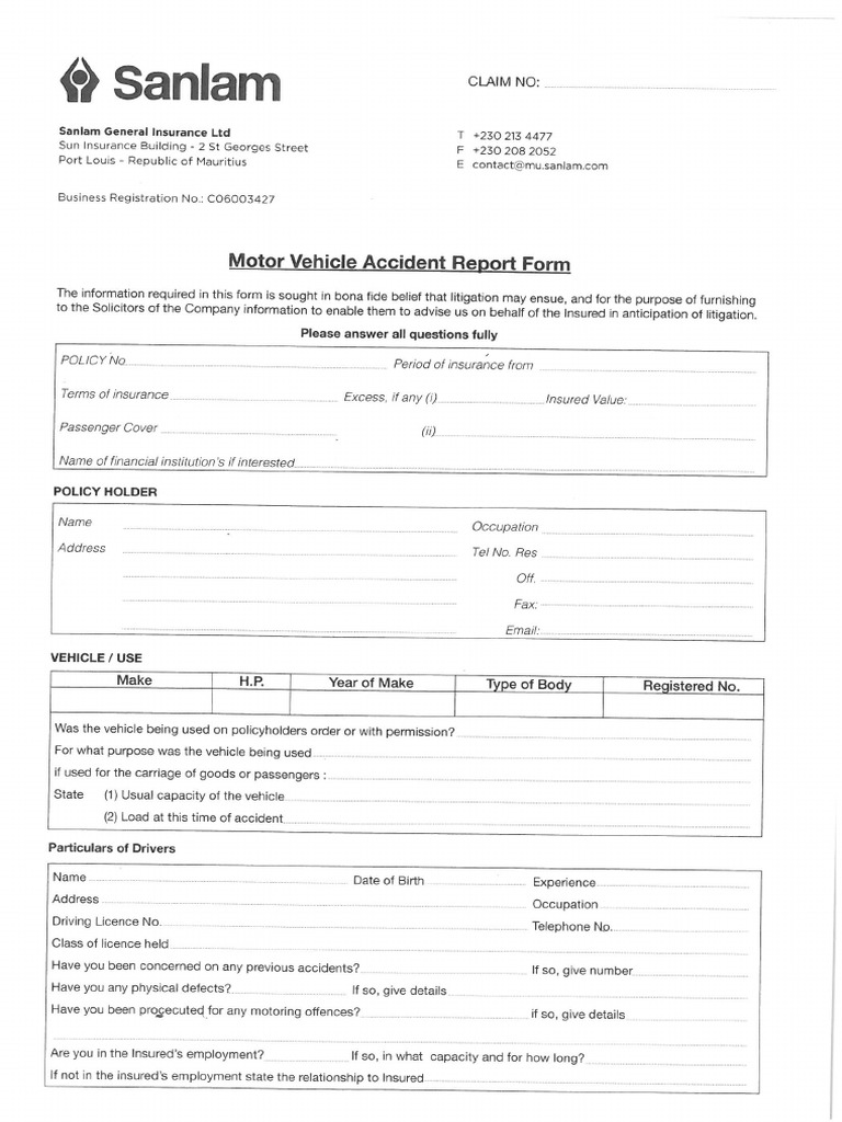 Claim Form Sanlam | PDF