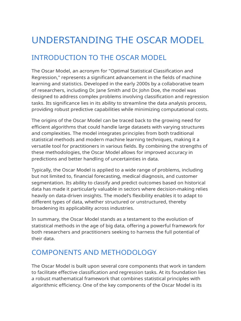 Understanding The Oscar Model | PDF