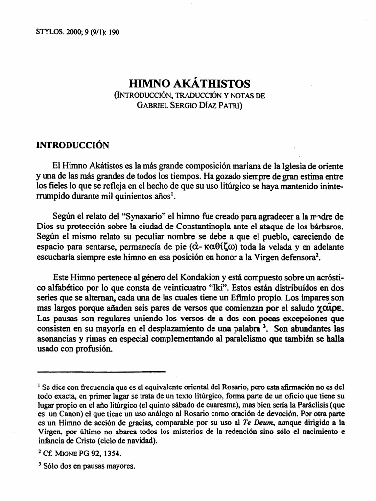 Himno Akathistos Traduccion | PDF | Creencia religiosa y doctrina | Mitología