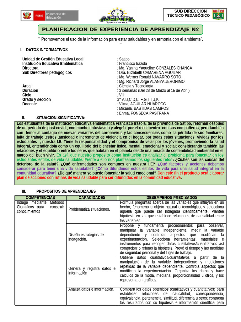 Formato de Edas - 2022 | PDF