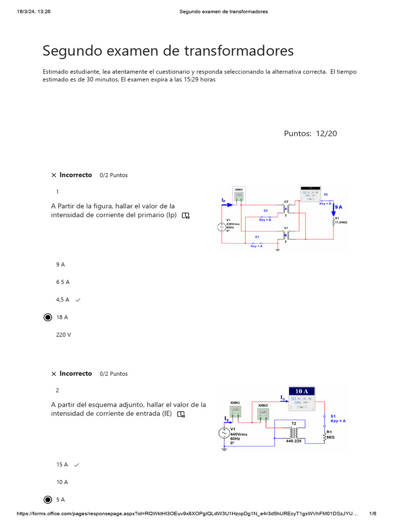 Segundo Examen de Transformadores | PDF