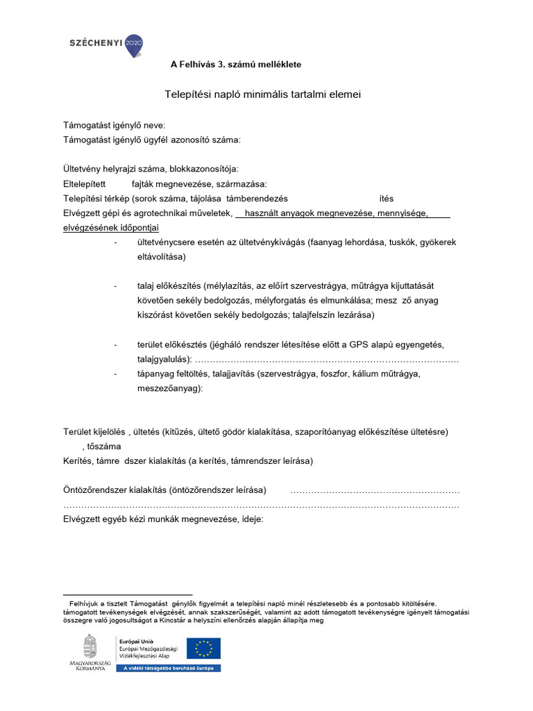 SZ M Mell Klet - Telep¡t Si Napl Minim Lis Tartalmi Elemei | PDF