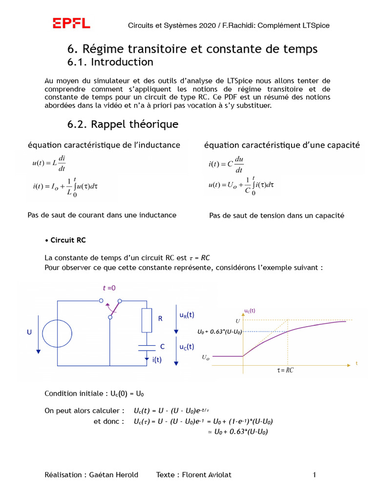 Régime Transitoire Et Constante de Temps-1 | PDF