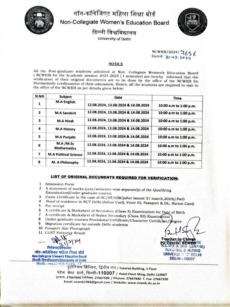 PG Admission 2024 25 | PDF