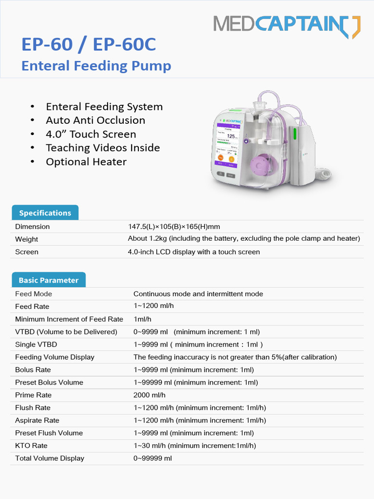 En-EP-60 Series Enteral Feeding Pump-V1.1 | PDF