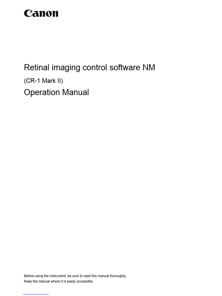 Canon CR-1 MARK II Operation Manual | PDF