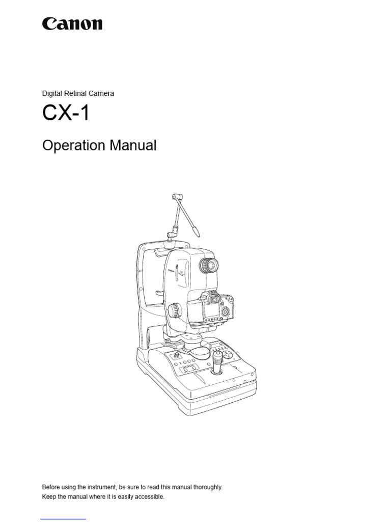 Canon CX-1 Operations Manual | PDF