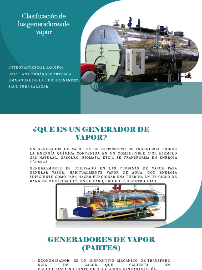 Presentación Clasificación de los generadores de vapor | PDF