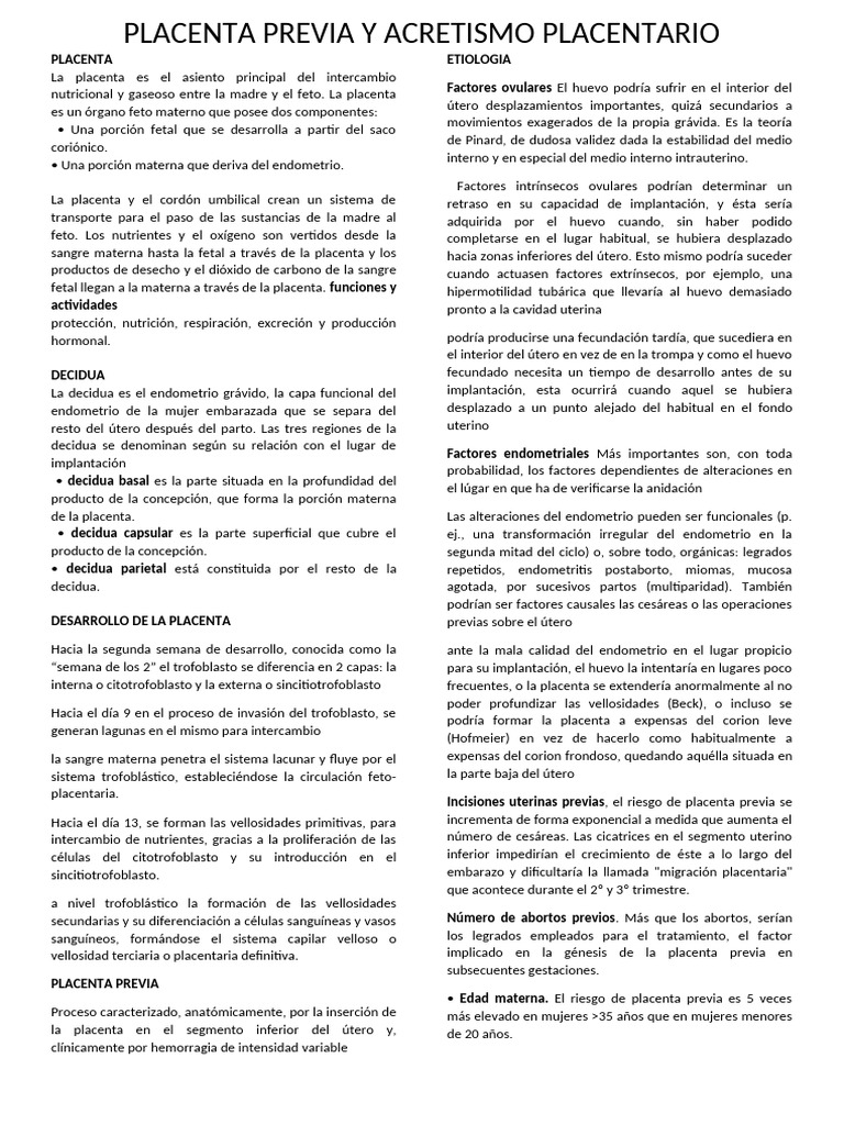 Placenta Previa Guia 2024 | PDF