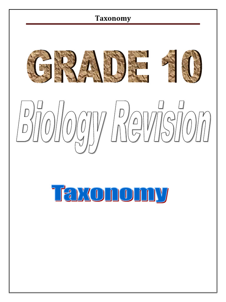 Taxonomy Fourth Quarter Revision 2024 | PDF