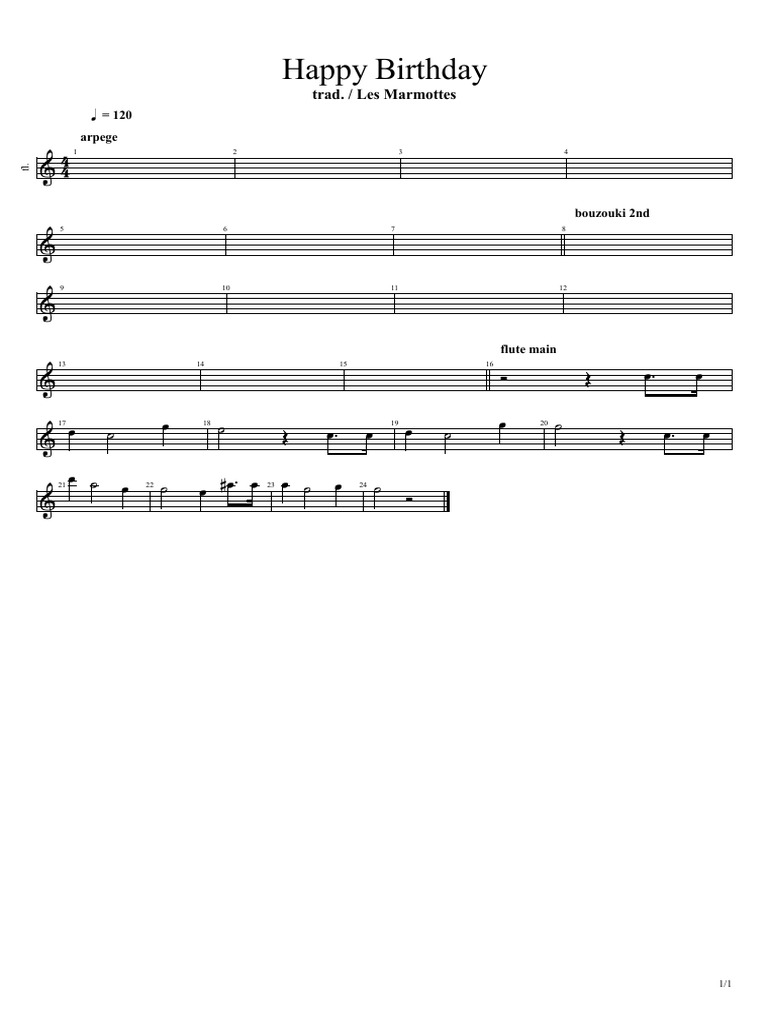 Happy - Birthday - Flute | PDF