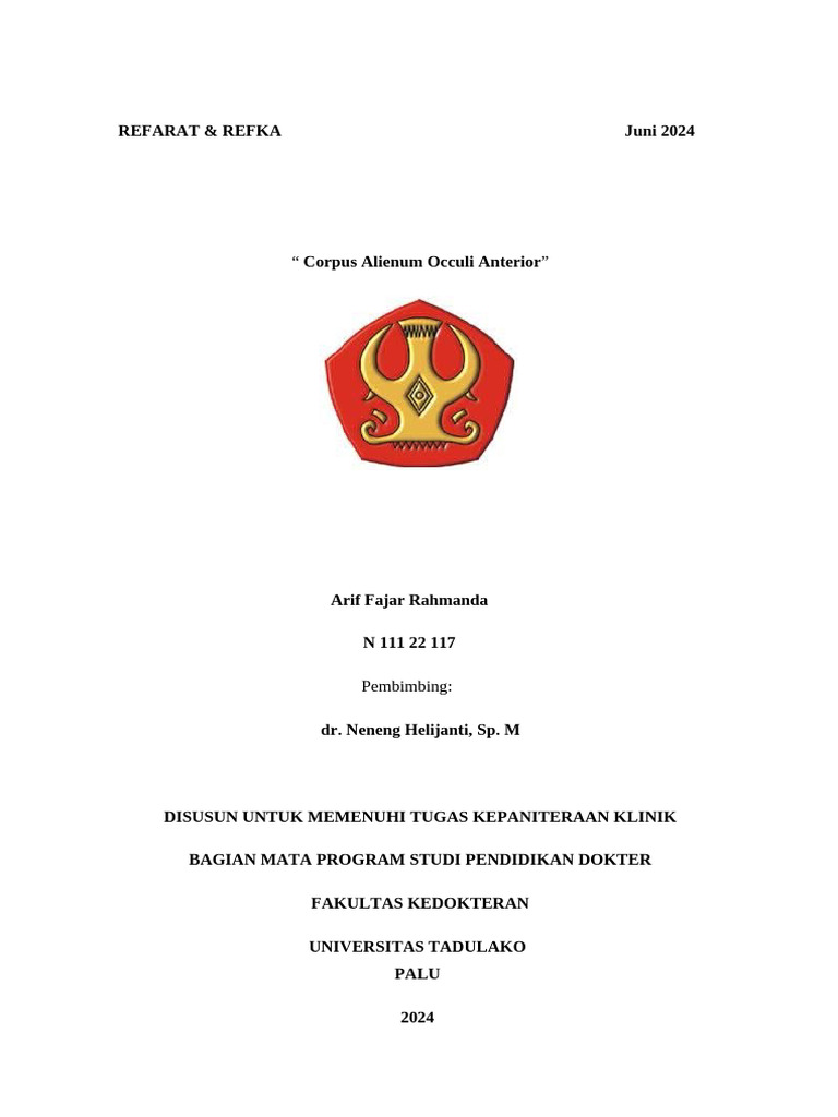 Refarat Dan Refka Mata Corpal | PDF