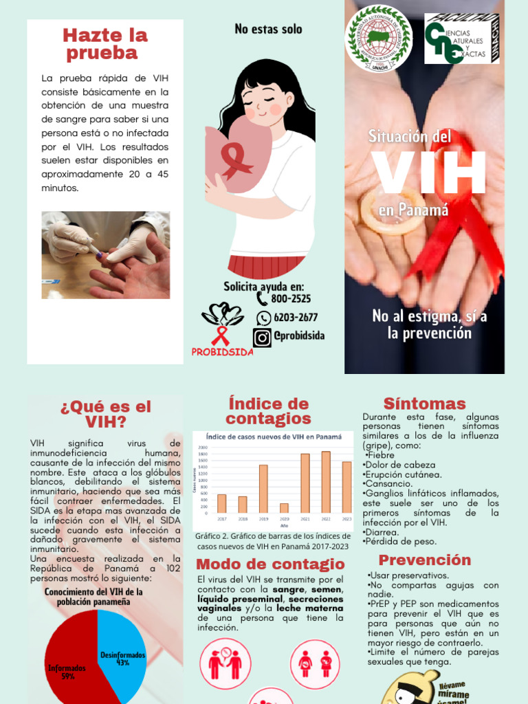 Folleto Tríptico Informativo Datos Sida Vih Sencil - 240625 - 185720 | PDF