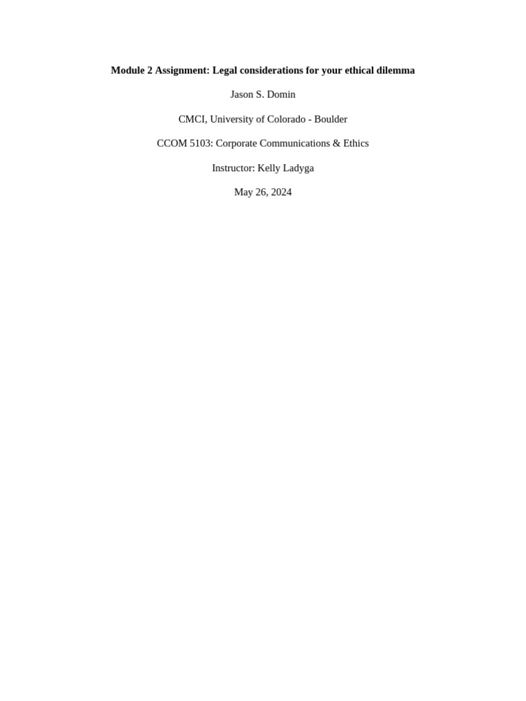 Domin Legal Considerations | PDF