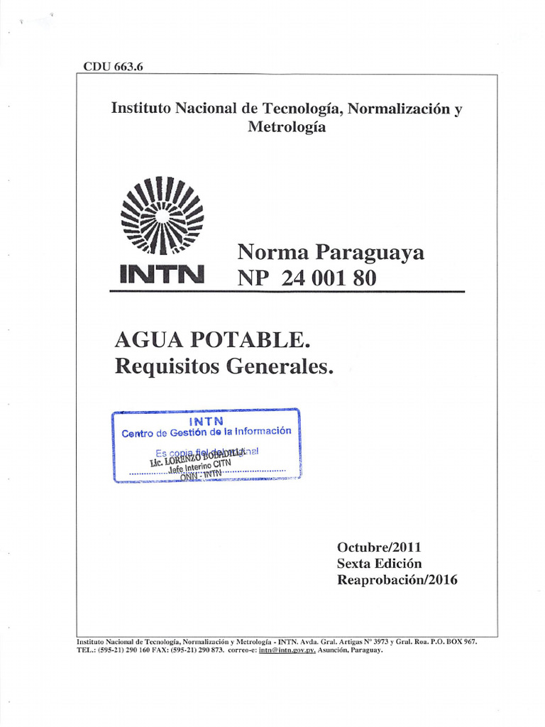 NP 24 001 80 Agua Potable | PDF