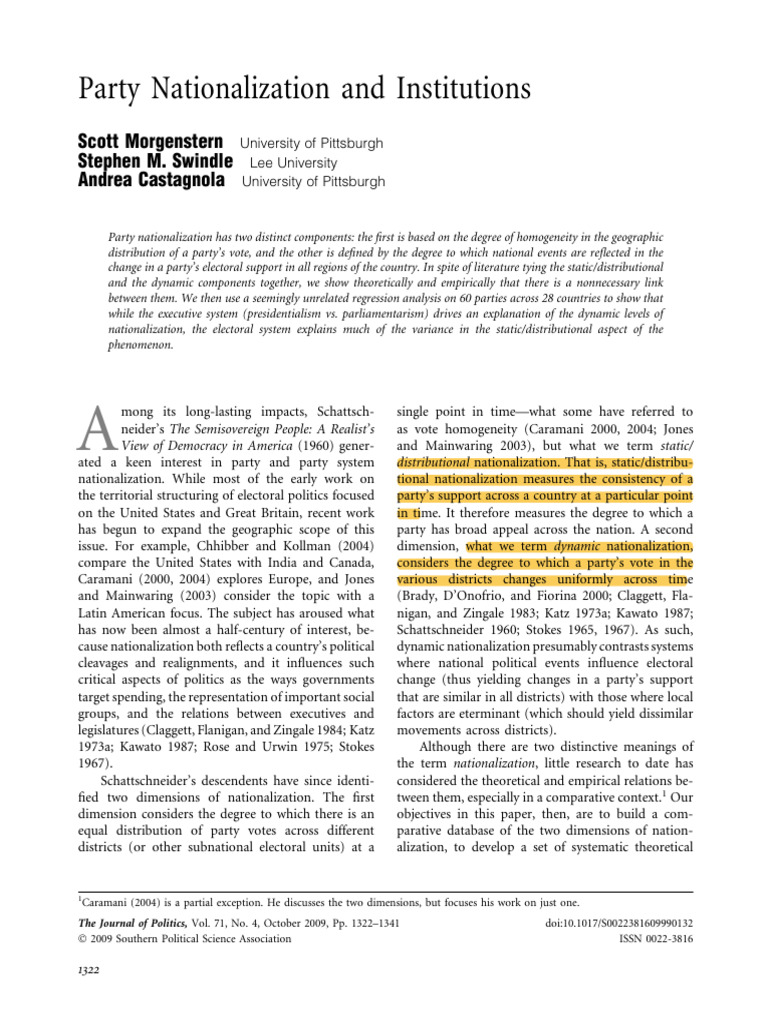 Morgenstern, Scott, Stephen Swindle & Andrea Castagnola (2009) . | PDF