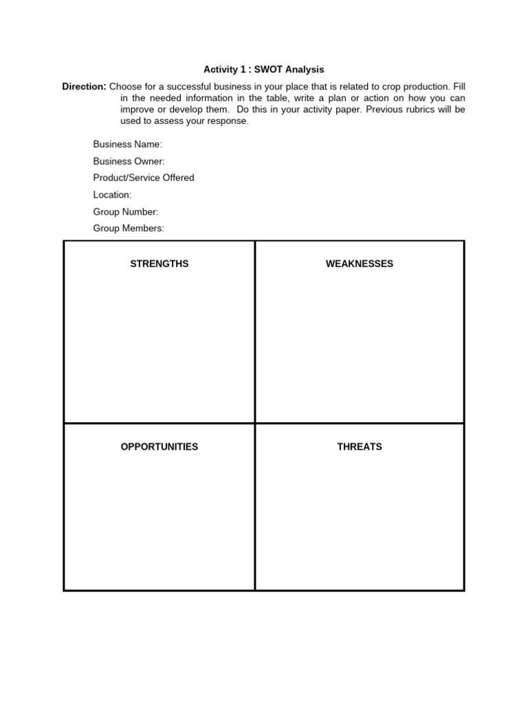 Agric Crop Prod Activity Sheet | PDF