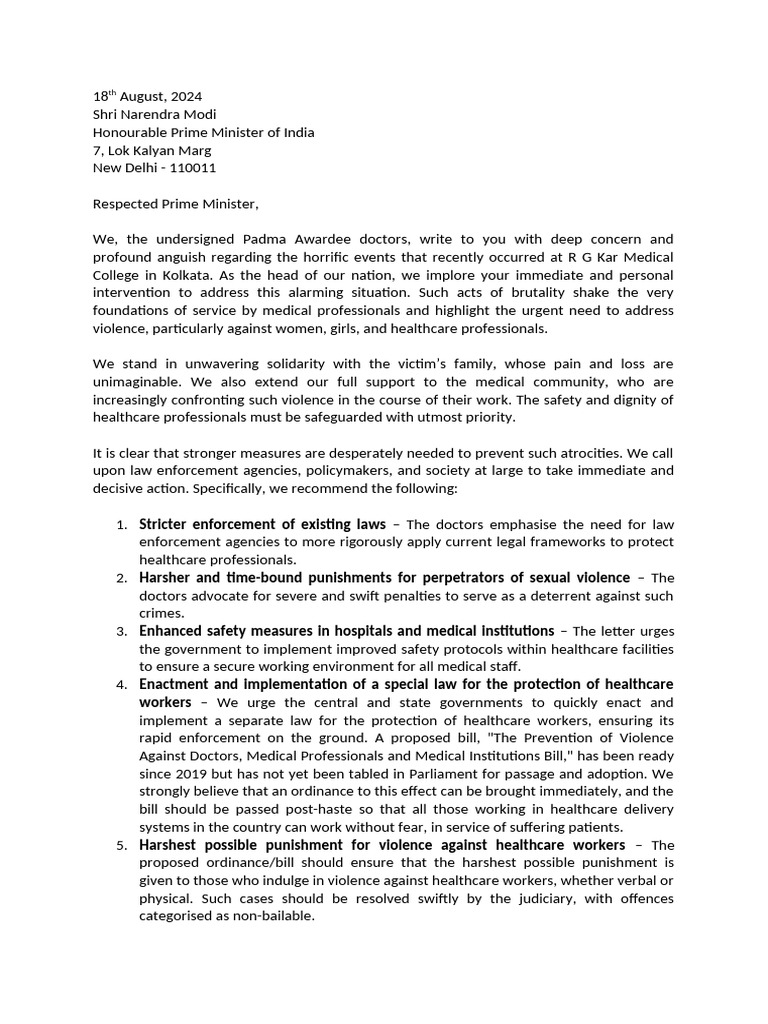 Padma Awardees Letter | PDF