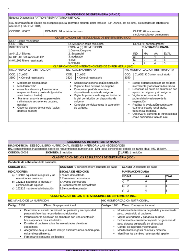 Planes de Cuidado 3 | PDF